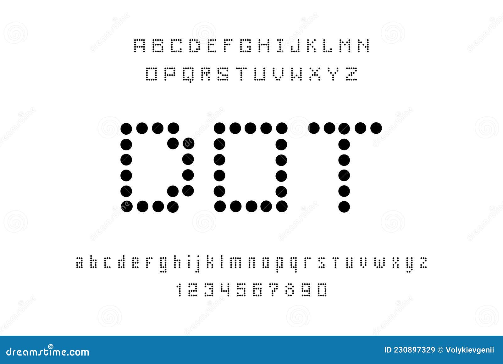 Dot Font stock vector. Illustration of symbol, type - 230897329