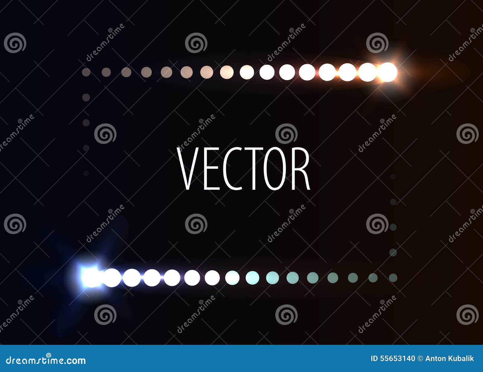 Dot Frame with Light Effects Stock Vector - Illustration of line ...