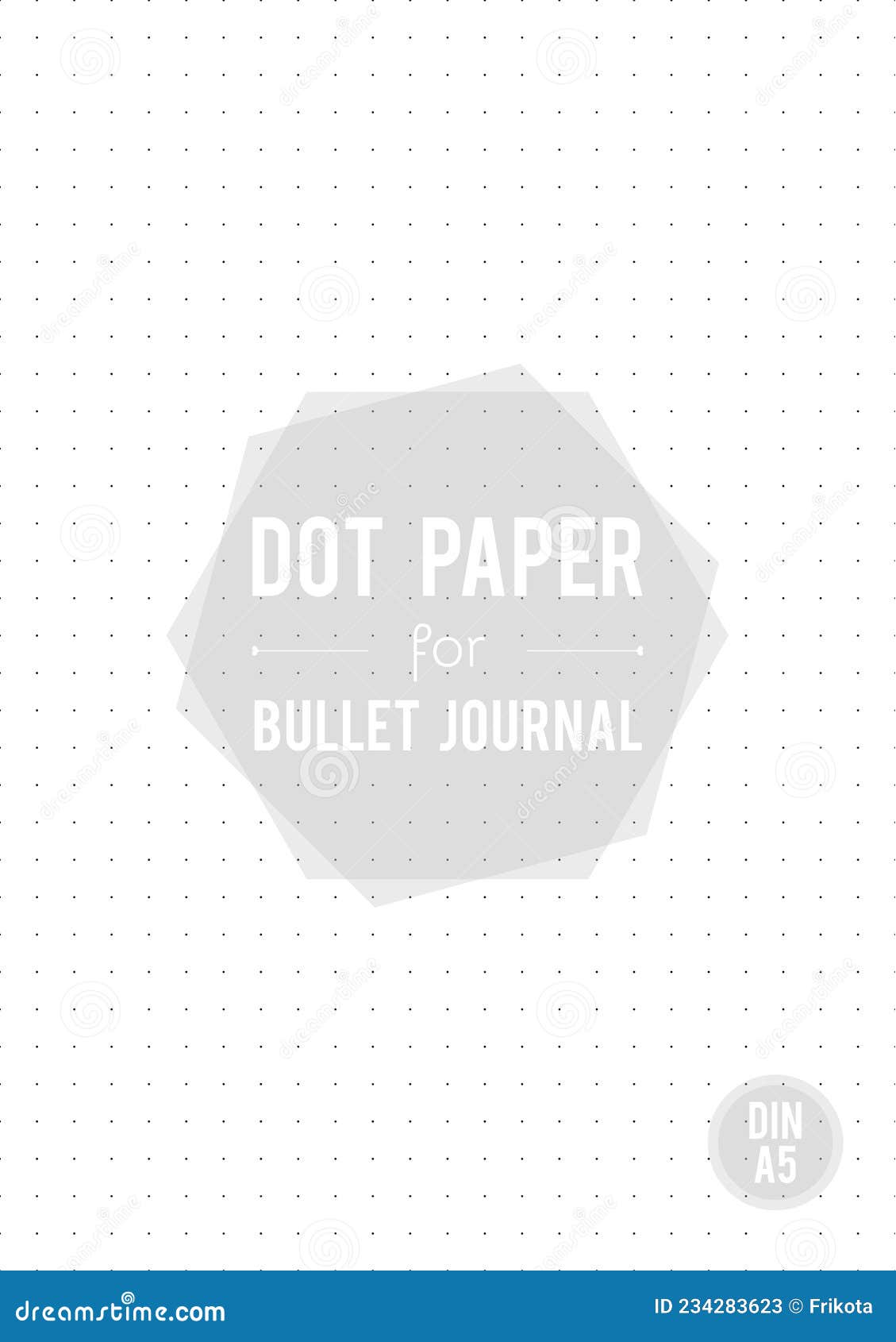 Dot Grid Paper. A5 Size. for Bullet Journal. Vector Illustration ...
