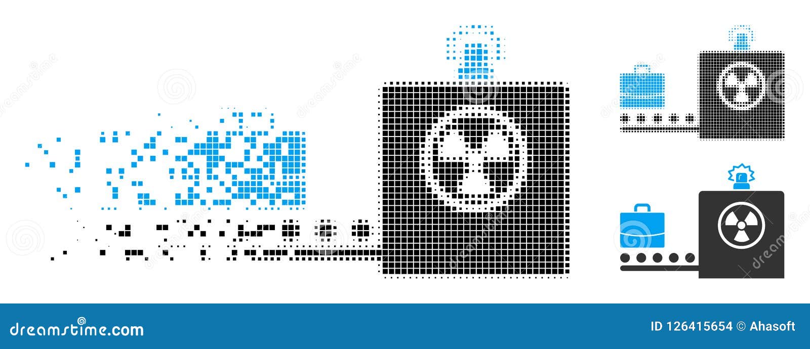 Dot Halftone Baggage Screening Icon Disuelto Ilustración del Vector ...