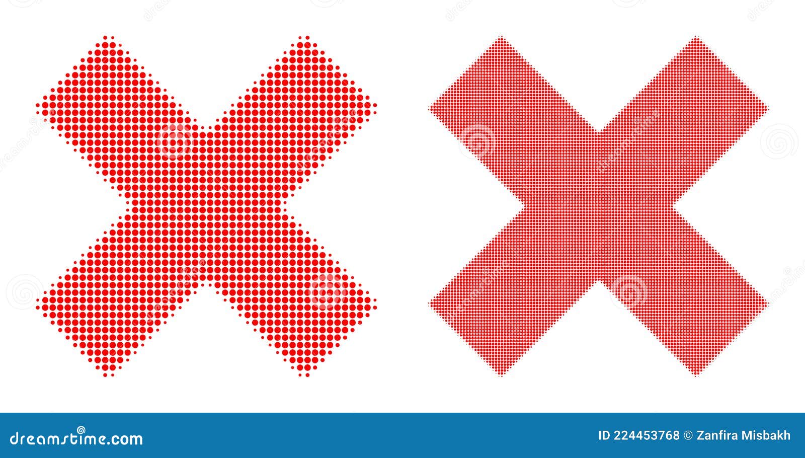 Dot Halftone X-Cross Icon stock vector. Illustration of symbol - 224453768
