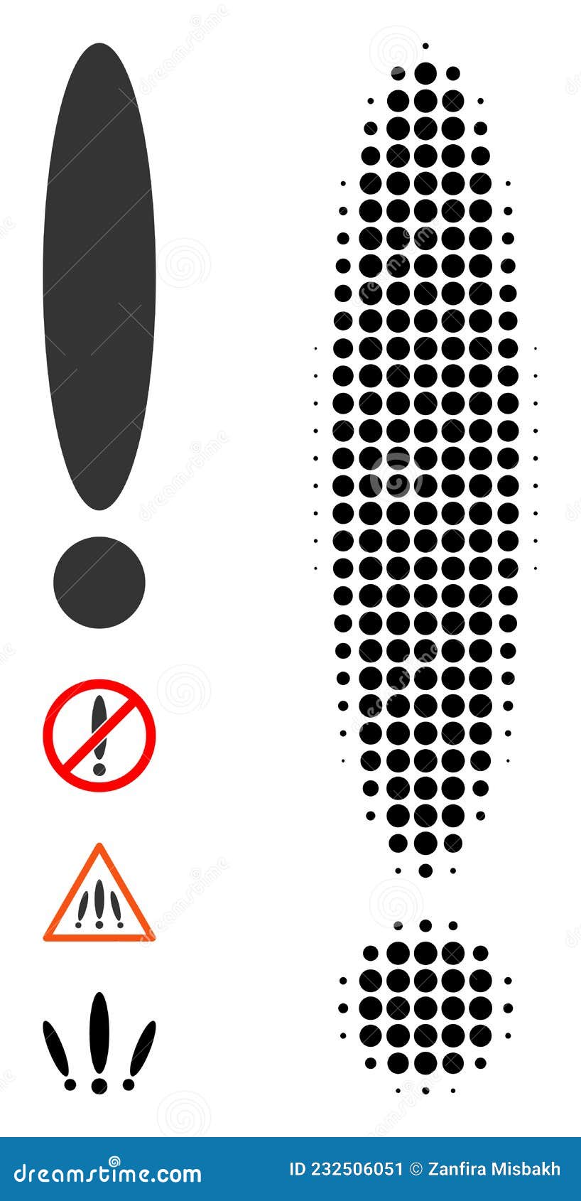 Pixel Halftone Exclamation Sign Icon and Additional Icons Stock Vector ... Pixel Halftone Exclamation Sign Icon and Additional Icons Stock Vector ...