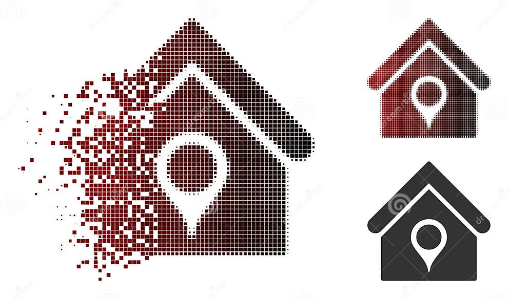 Dot Halftone House Location Icon Fracturado Ilustración del Vector ... Dot Halftone House Location Icon Fracturado Ilustración del Vector ...