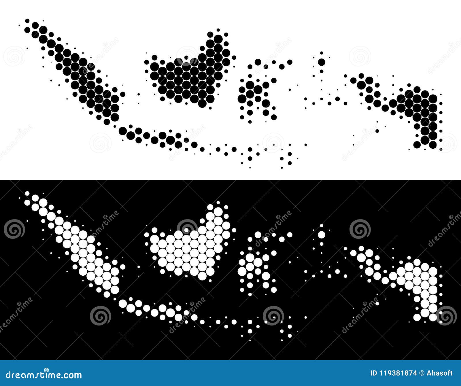Dot Halftone Indonesia Map stock vector. Illustration of area - 119381874