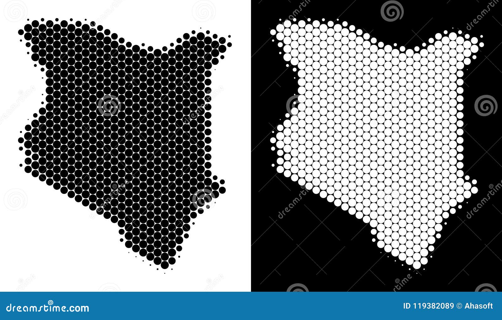 Dot Halftone Kenya Map stock vector. Illustration of kenian - 119382089