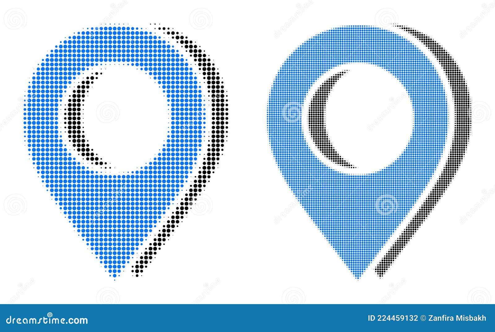 Dot Halftone Map Marker Shadow Icon Stock Vector - Illustration of sign ...