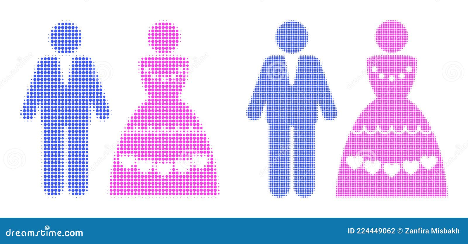 Dot Halftone Marriage Couple Icon Stock Vector - Illustration of ...