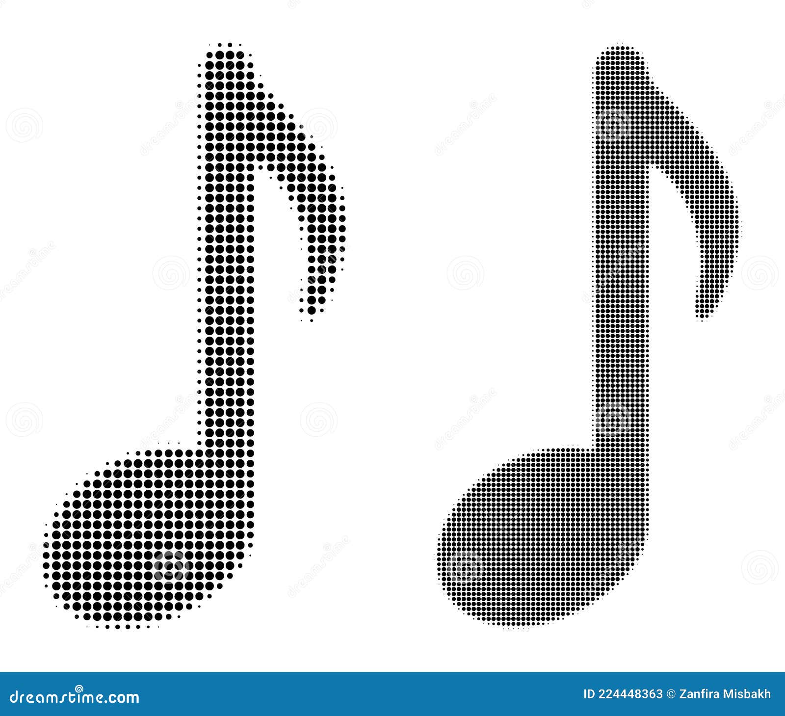 Dot Halftone Music Note Icon Stock Vector - Illustration of note, notes ...