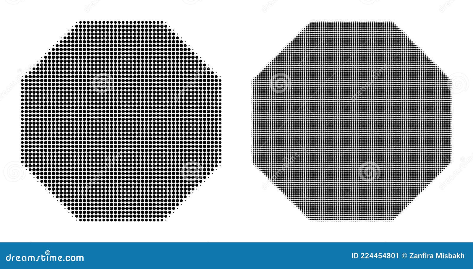 Dot Halftone Octagon Icon stock vector. Illustration of drawing - 224454801