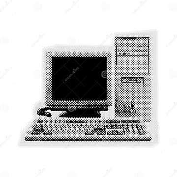 Dot Halftone Personal Computer Icon. Vector Collage PC Element Made of ...