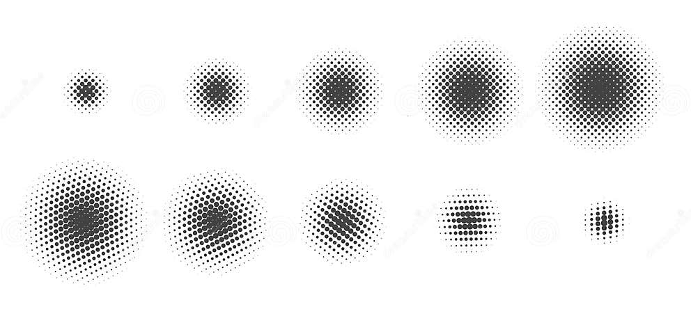 Dot Halftone Round Circle Gradients Stock Illustration - Illustration ...