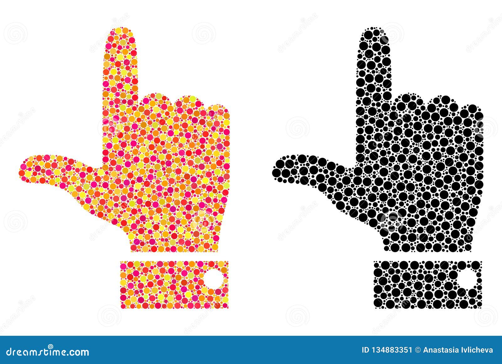 Dot Hand Pointer Up Mosaic Icons Stock Vector - Illustration of direct ...