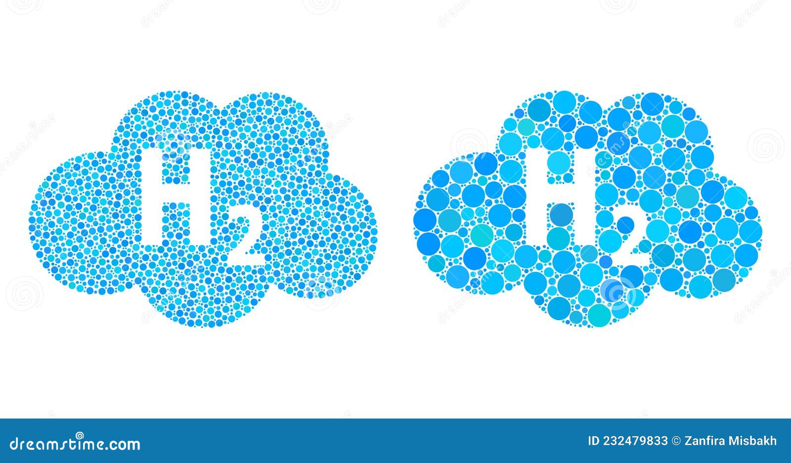 Spheric Dot Hydrogen Sulfide Cloud Icon Collage Cartoon Vector ...