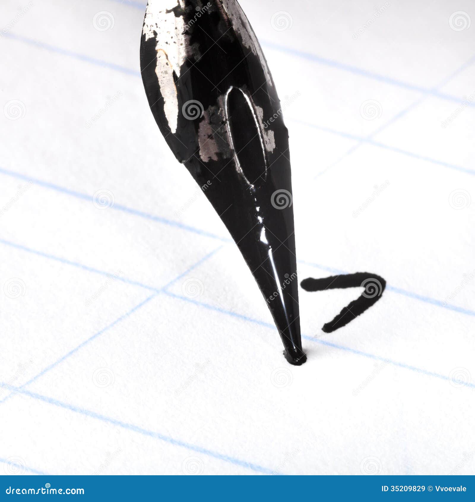 Dot the I by Tip of Nib of Ink Drawing Pen Stock Image - Image of ...
