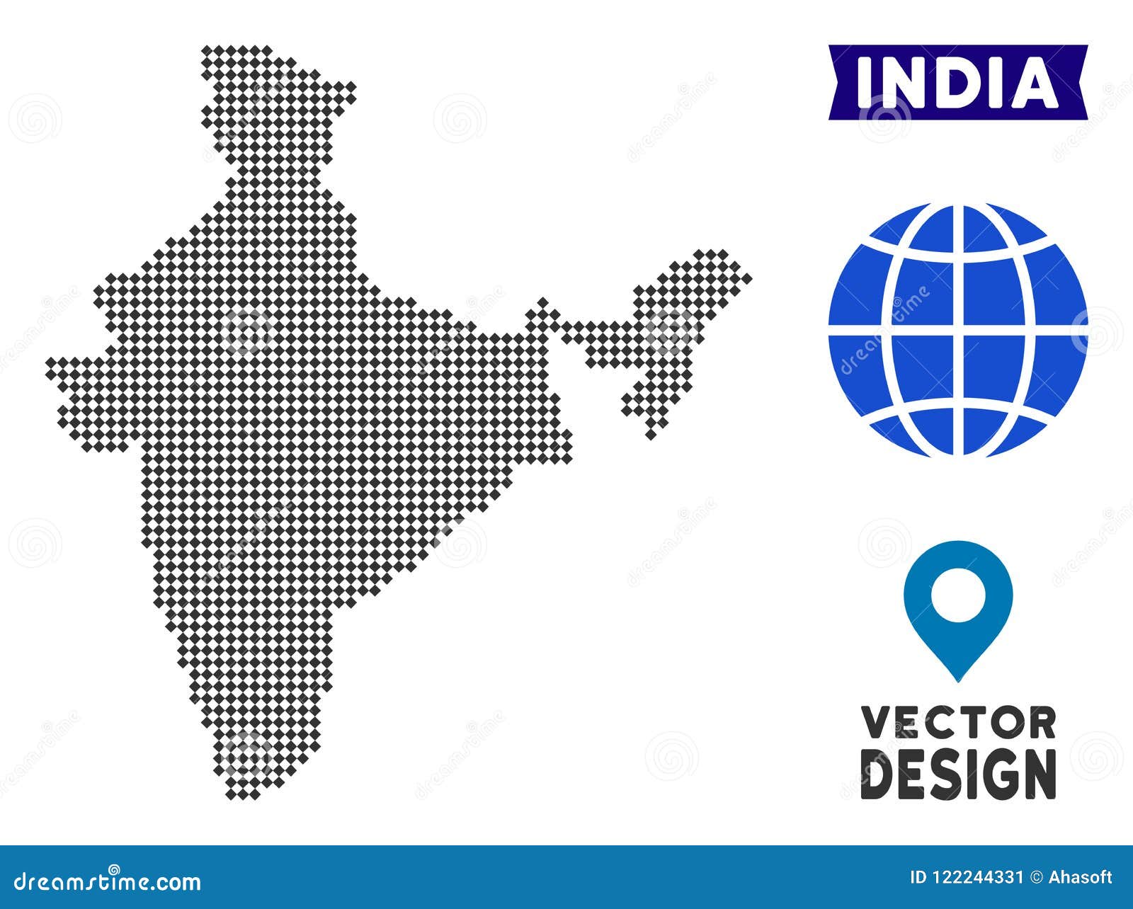 Dot India Map ilustração do vetor. Ilustração de ponto - 122244331