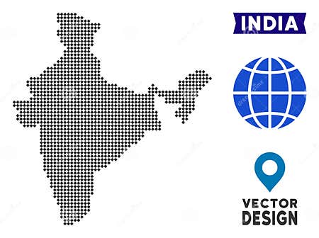 Dot India Map ilustração do vetor. Ilustração de ponto - 122244331