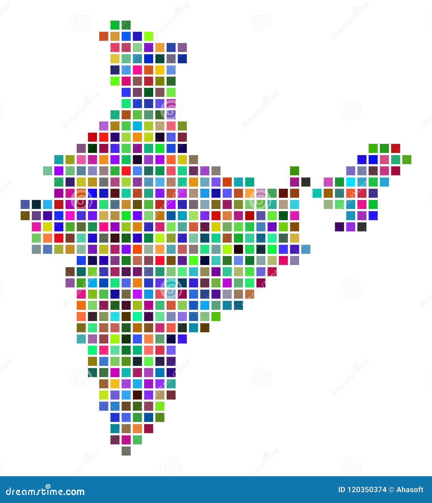Dot India Map multicolor ilustración del vector. Ilustración de ...