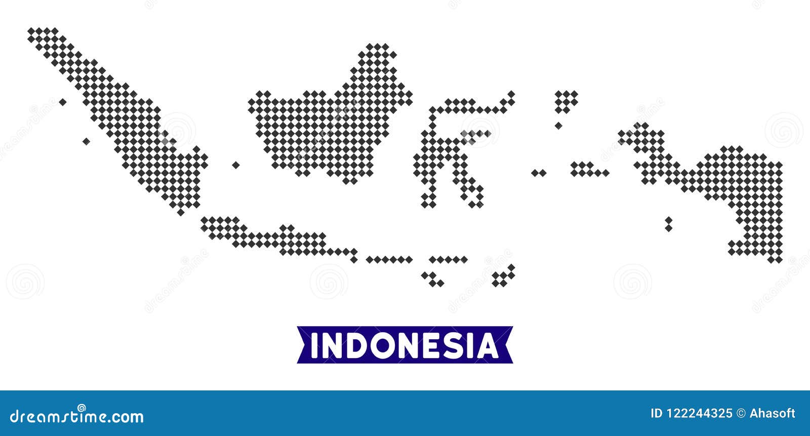 Dotted Indonesia Map stock vector. Illustration of country - 122244325