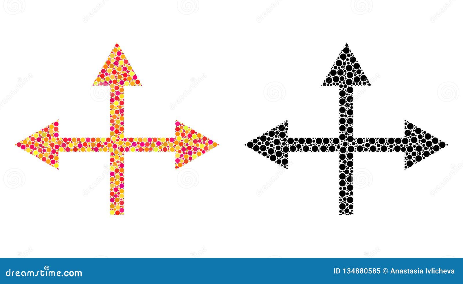Dot Intersection Directions Mosaic Icons Stock Vector - Illustration of ...