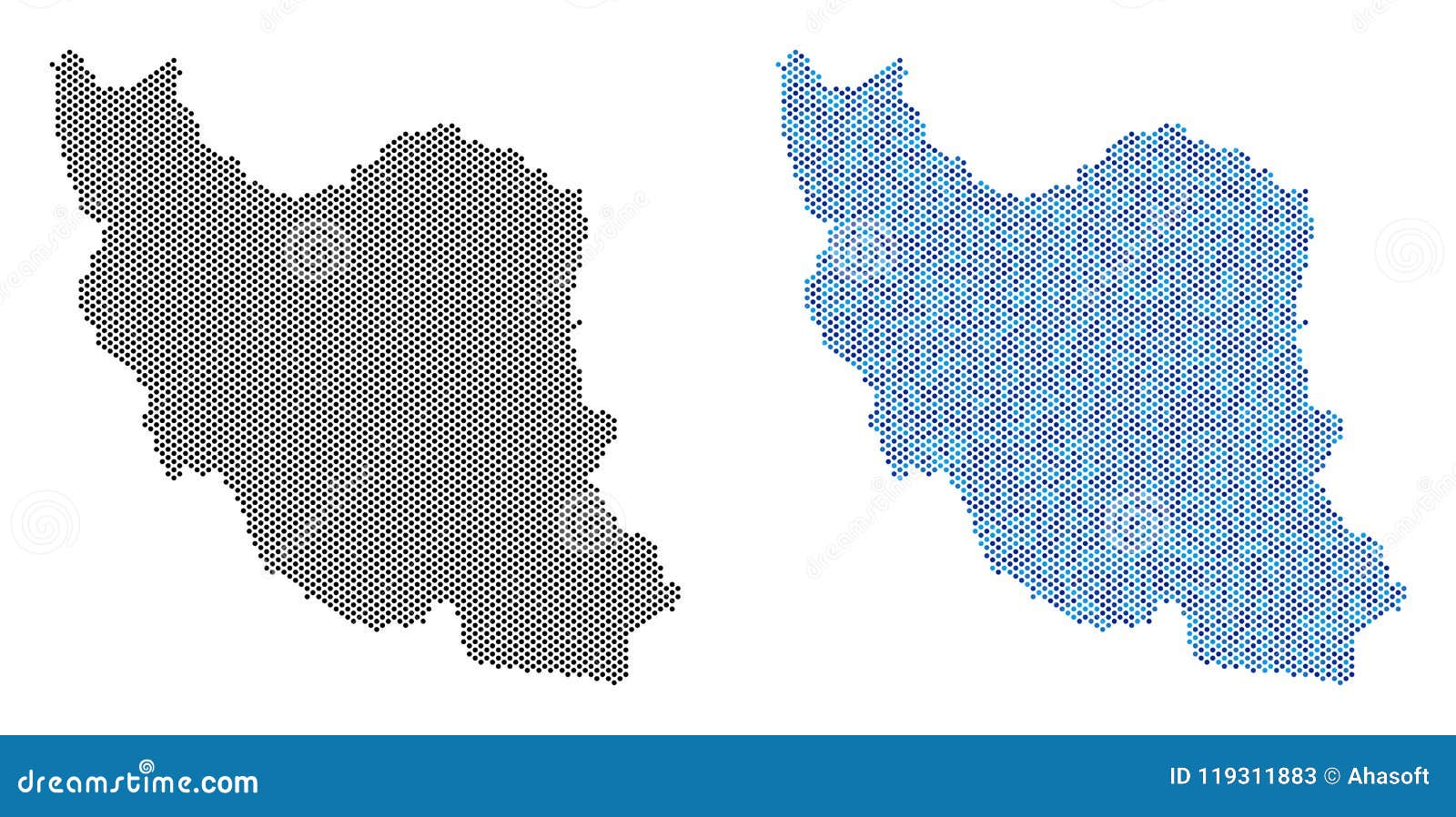 Pixel Map Of Iran. Vector Dotted Map Of Iran Isolated On White ...