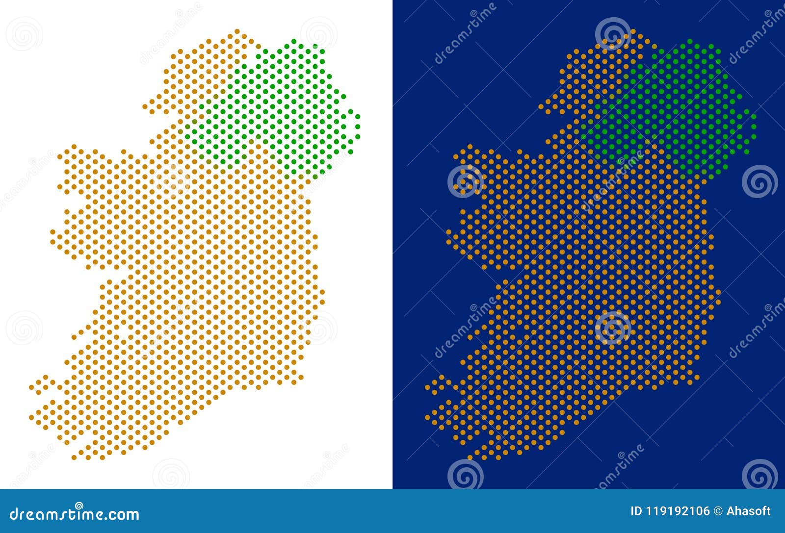 Dot Ireland Countries Map stock vector. Illustration of geography ...