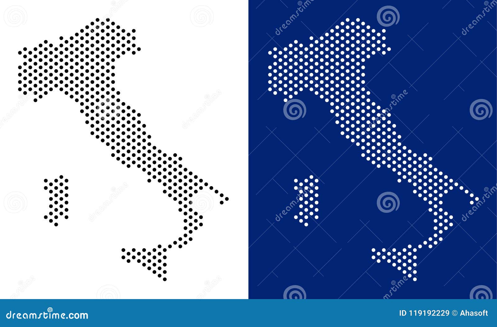 Dotted Italy Map stock vector. Illustration of backgound - 119192229