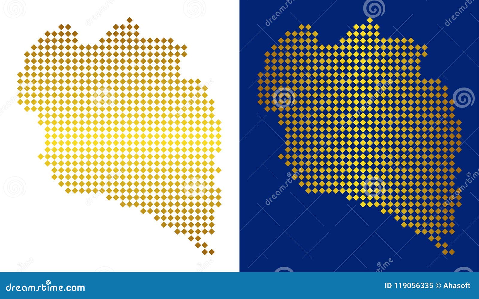 Dot Koh Phangan Thai Island Map D'or Illustration de Vecteur ...