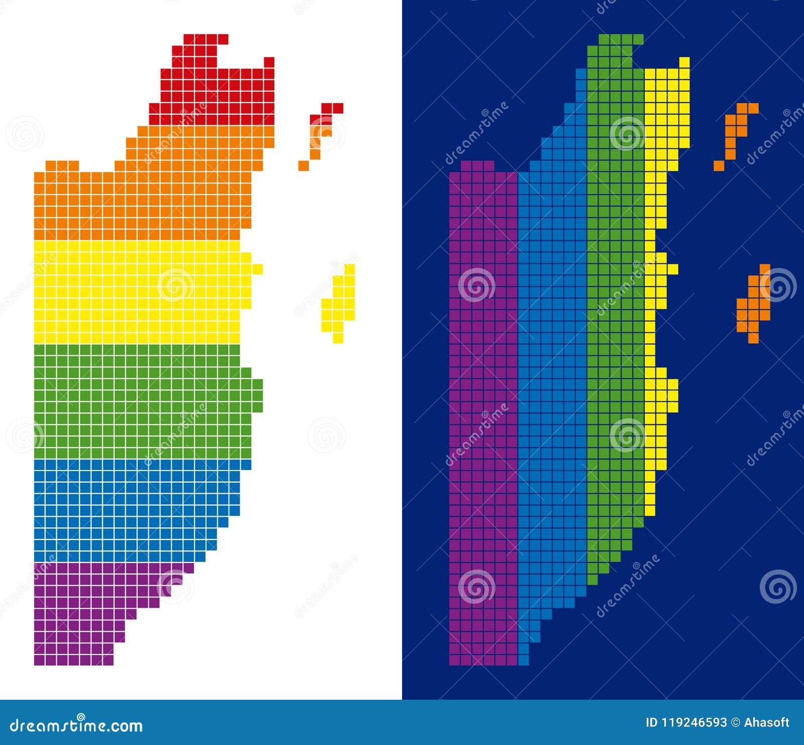 Spectrum Pixel Dotted Belize Map Stock Vector - Illustration of country ...