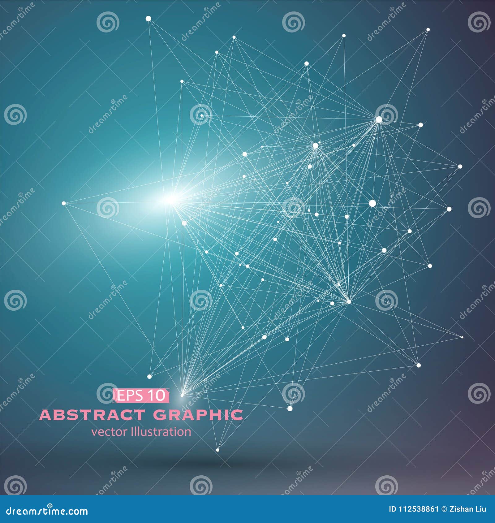 Dot And Line Consisting Of Radial Abstract Graphics. Royalty-Free Stock ...