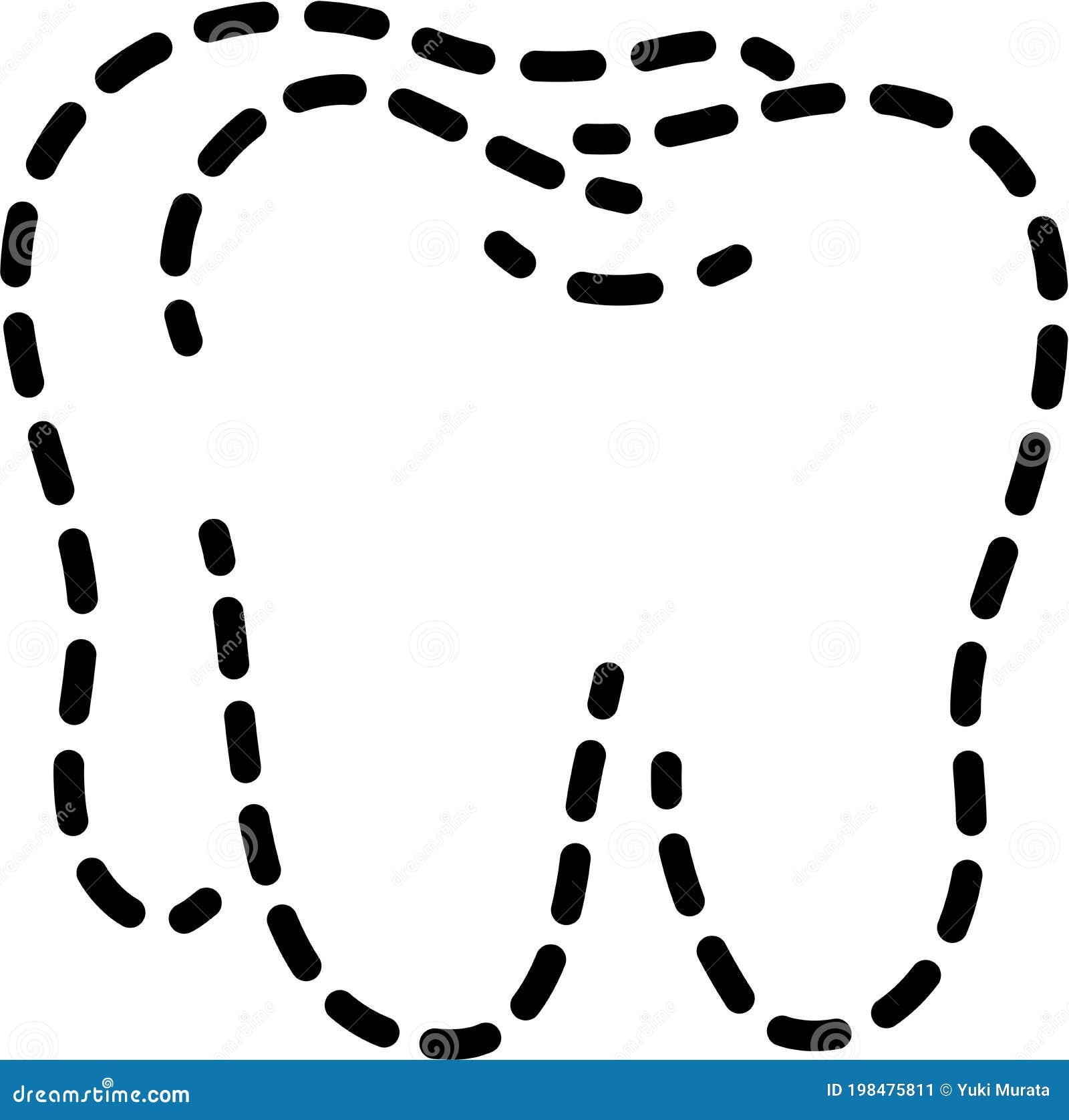 Dot Line drawing of tooth stock vector. Illustration of dental - 198475811