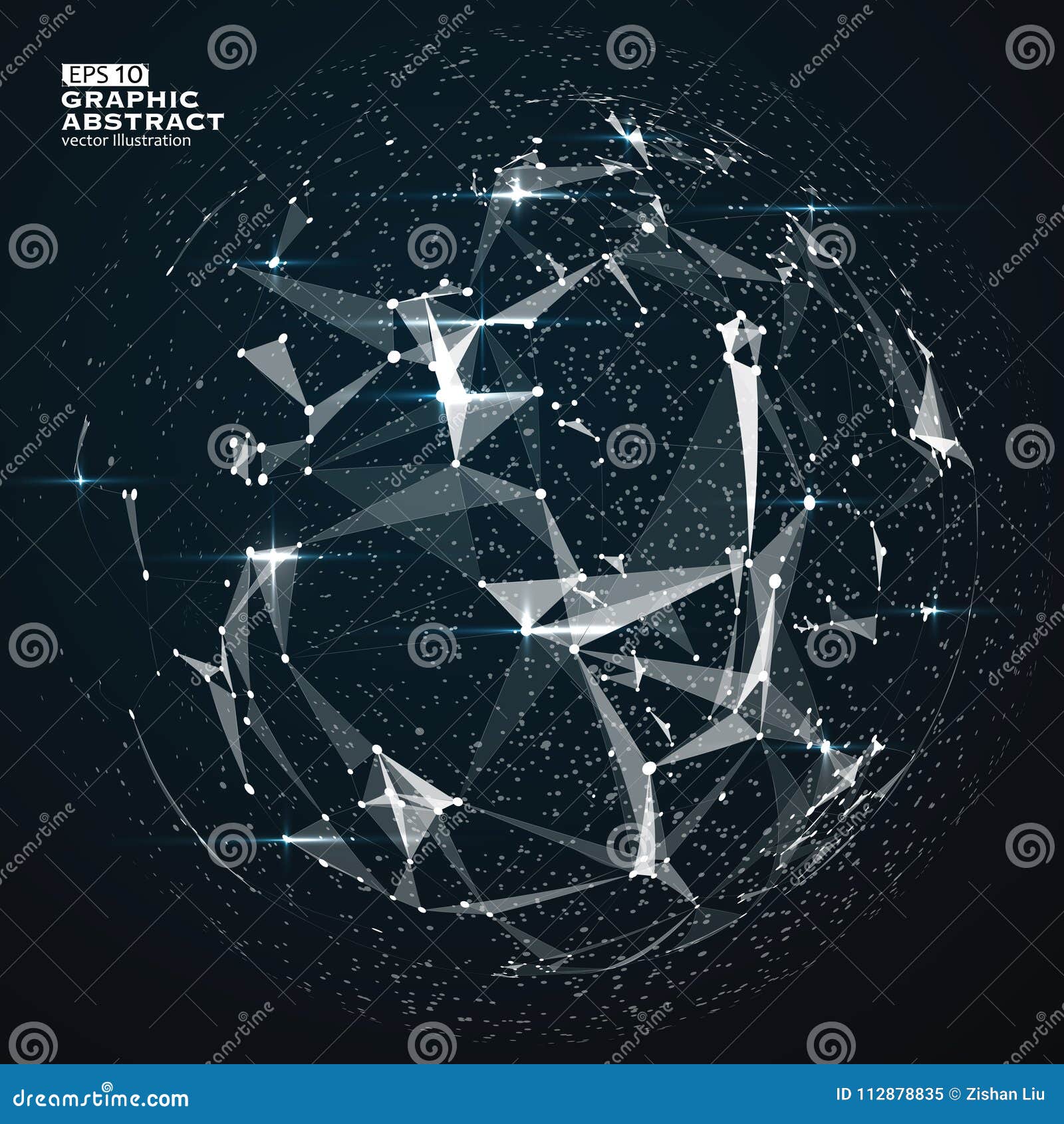 Dot, Line and Surface Consisting of Abstract Graphics. Stock Vector ...