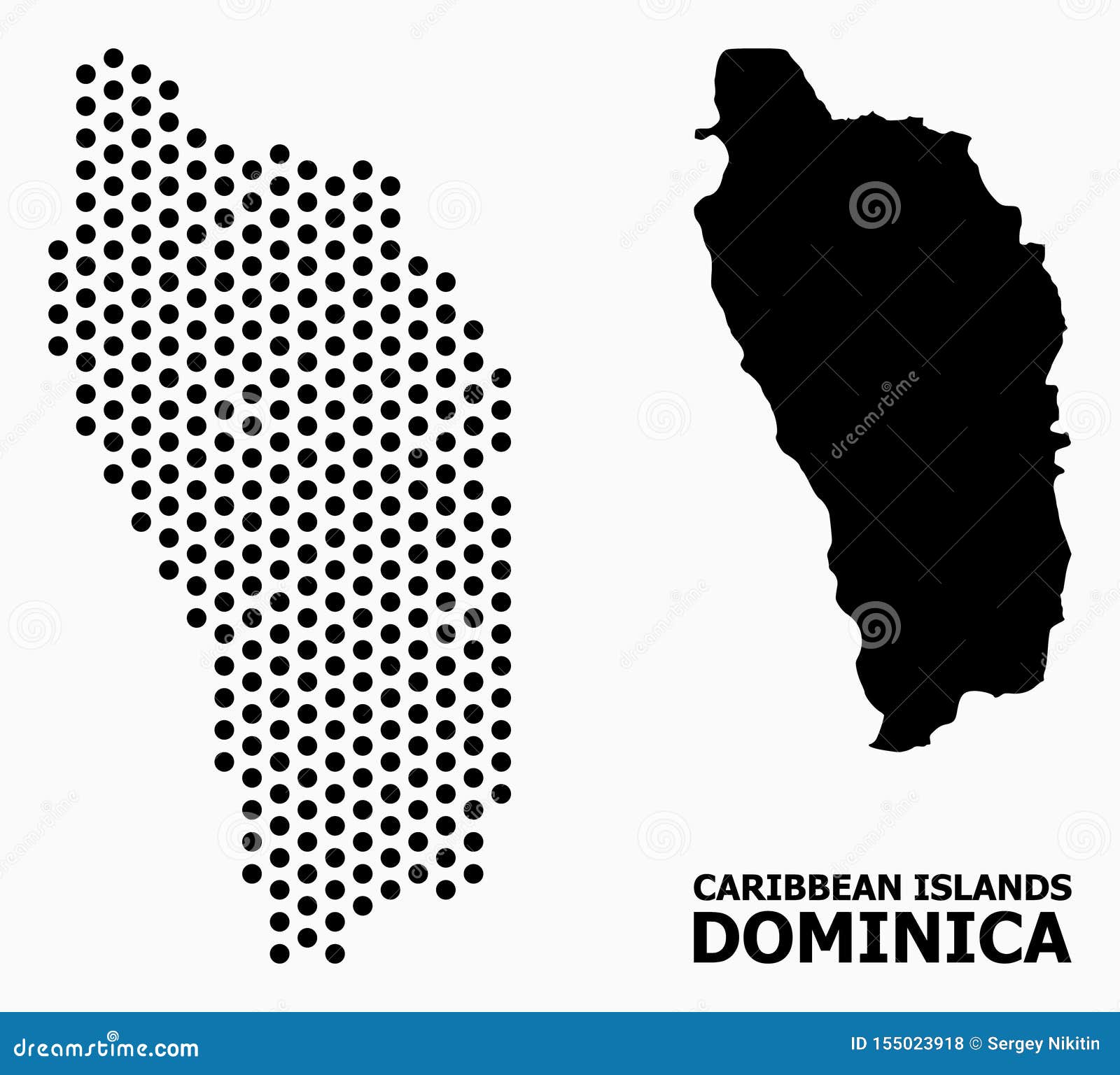Dotted Mosaic Map of Dominica Island Stock Vector - Illustration of ...