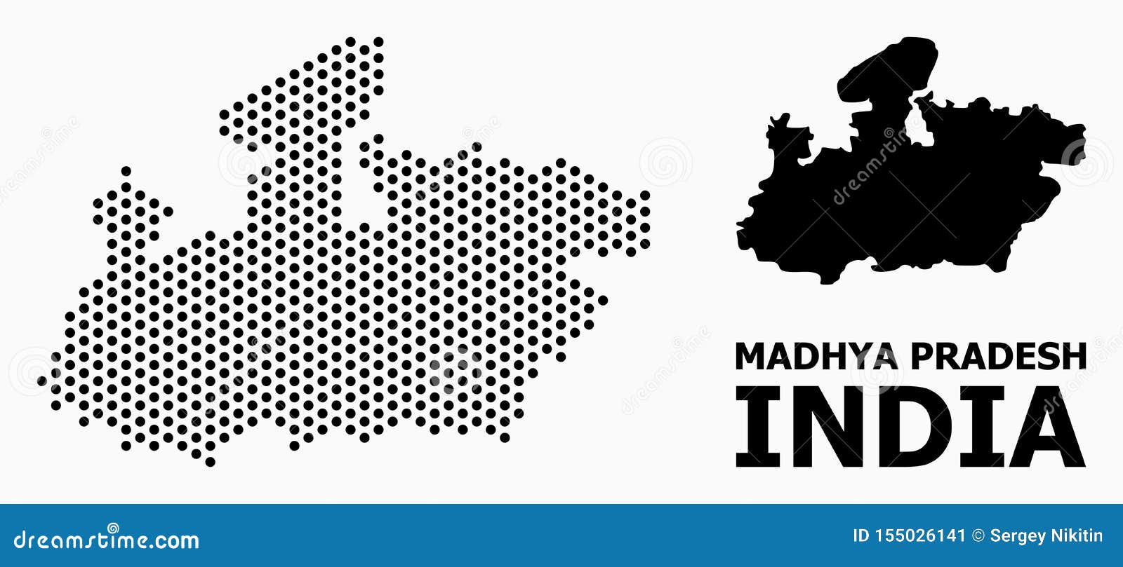 Dotted Mosaic Map of Madhya Pradesh State Stock Vector - Illustration ...