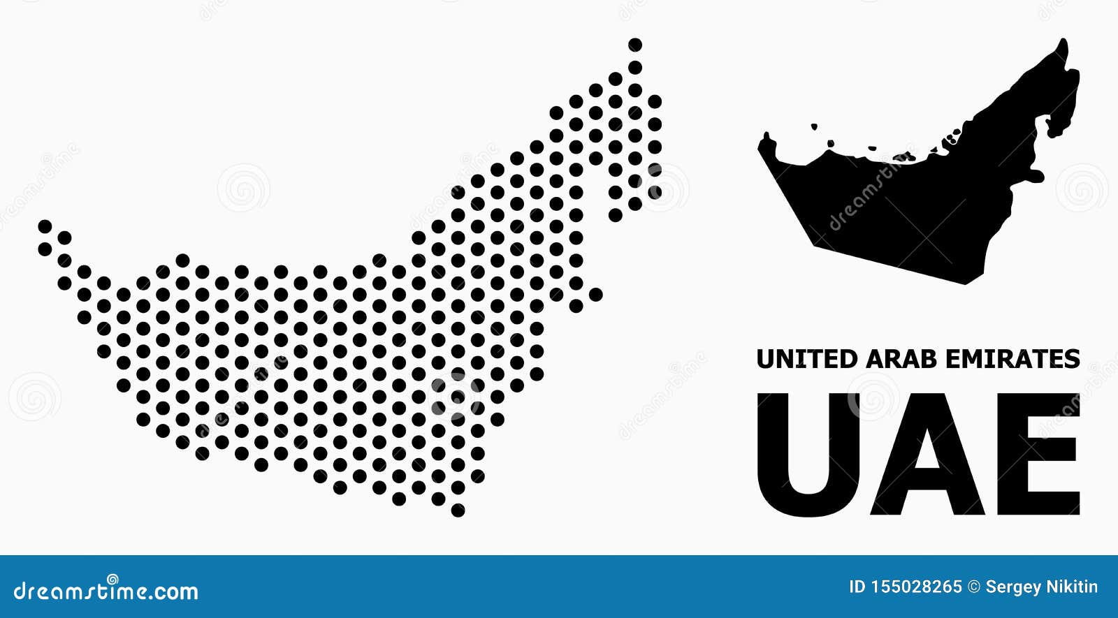 Dotted Pattern Map of United Arab Emirates Stock Vector - Illustration ...