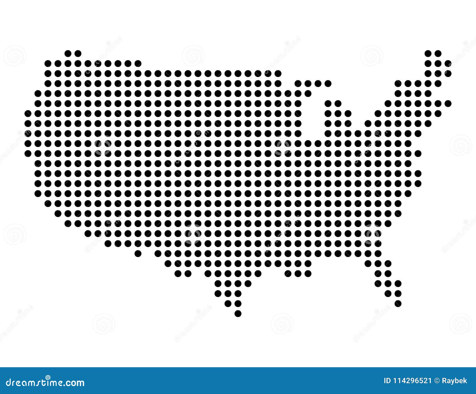 Dot map of Usa stock illustration. Illustration of vector - 114296521
