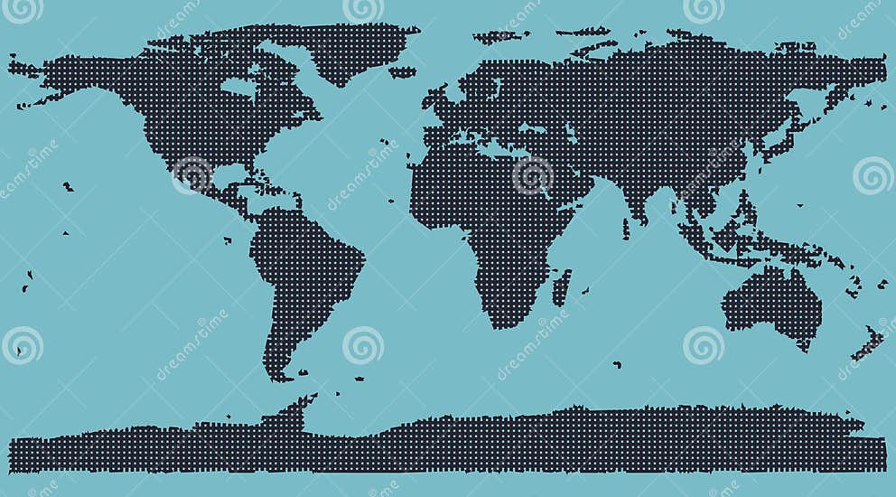 Dot matrix world map stock vector. Illustration of cartography - 539662