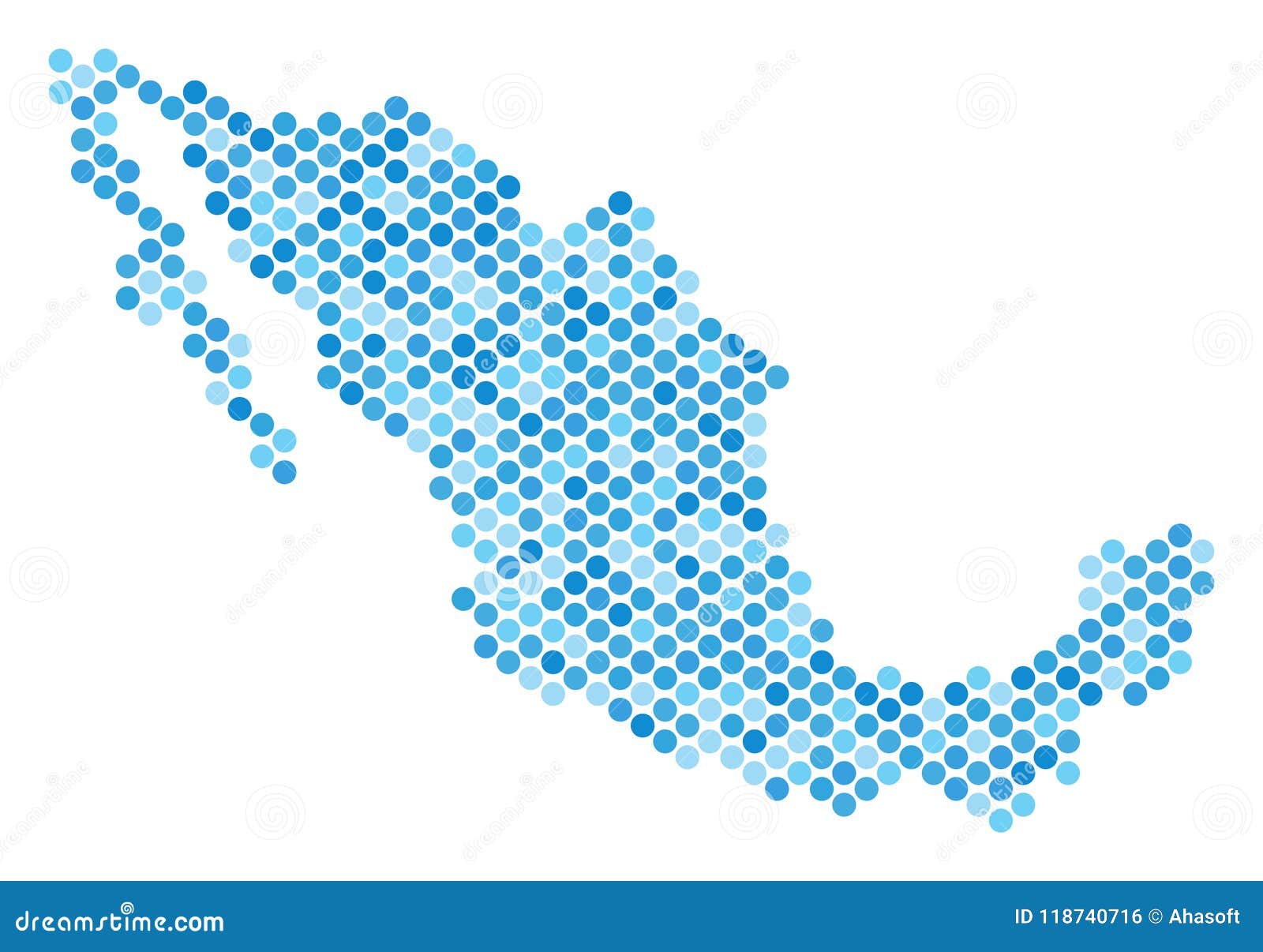 Dot Mexico Map azul ilustración del vector. Ilustración de esférico ...