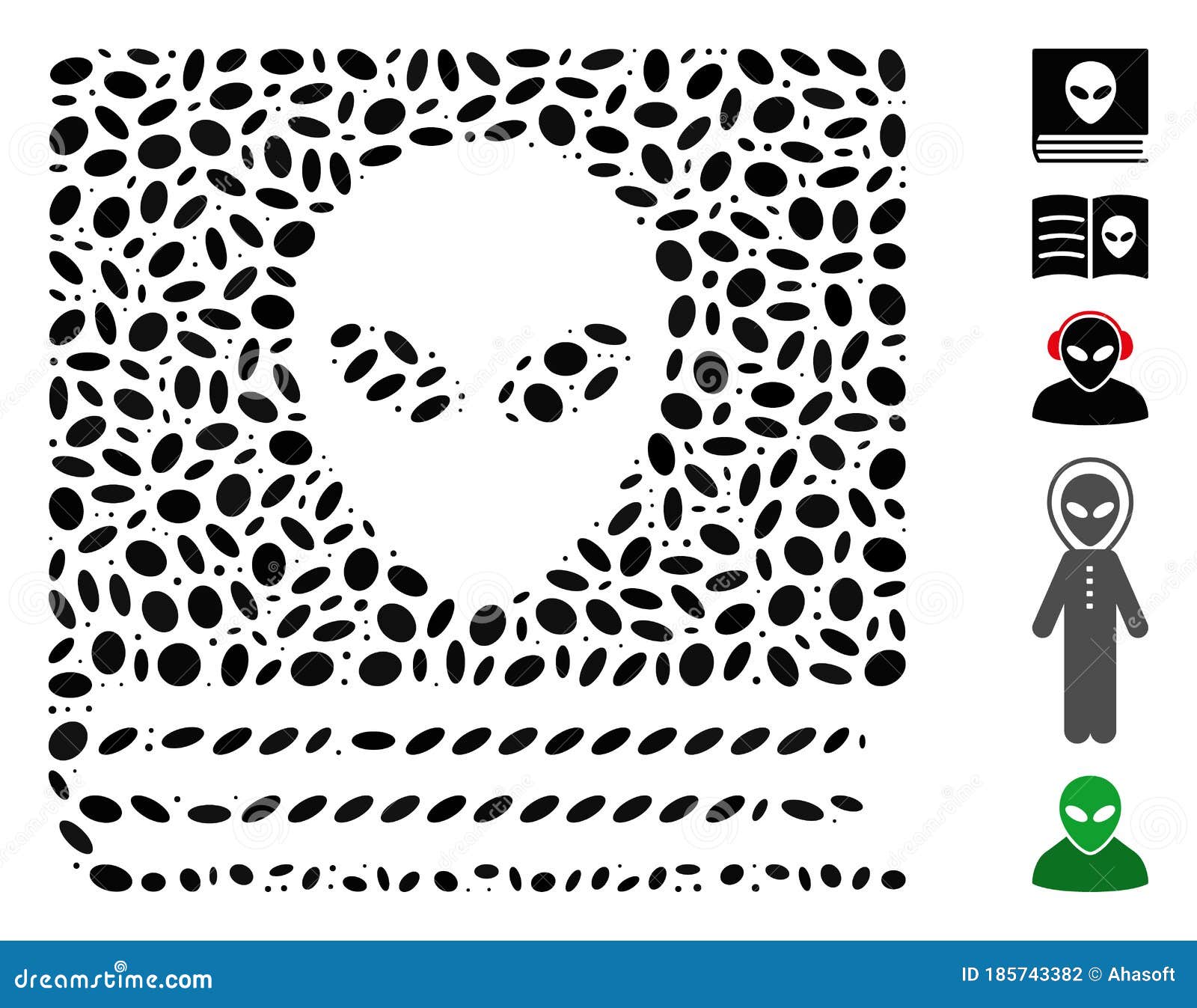 Dot Mosaic Alien Catalog stock illustration. Illustration of catalog ...