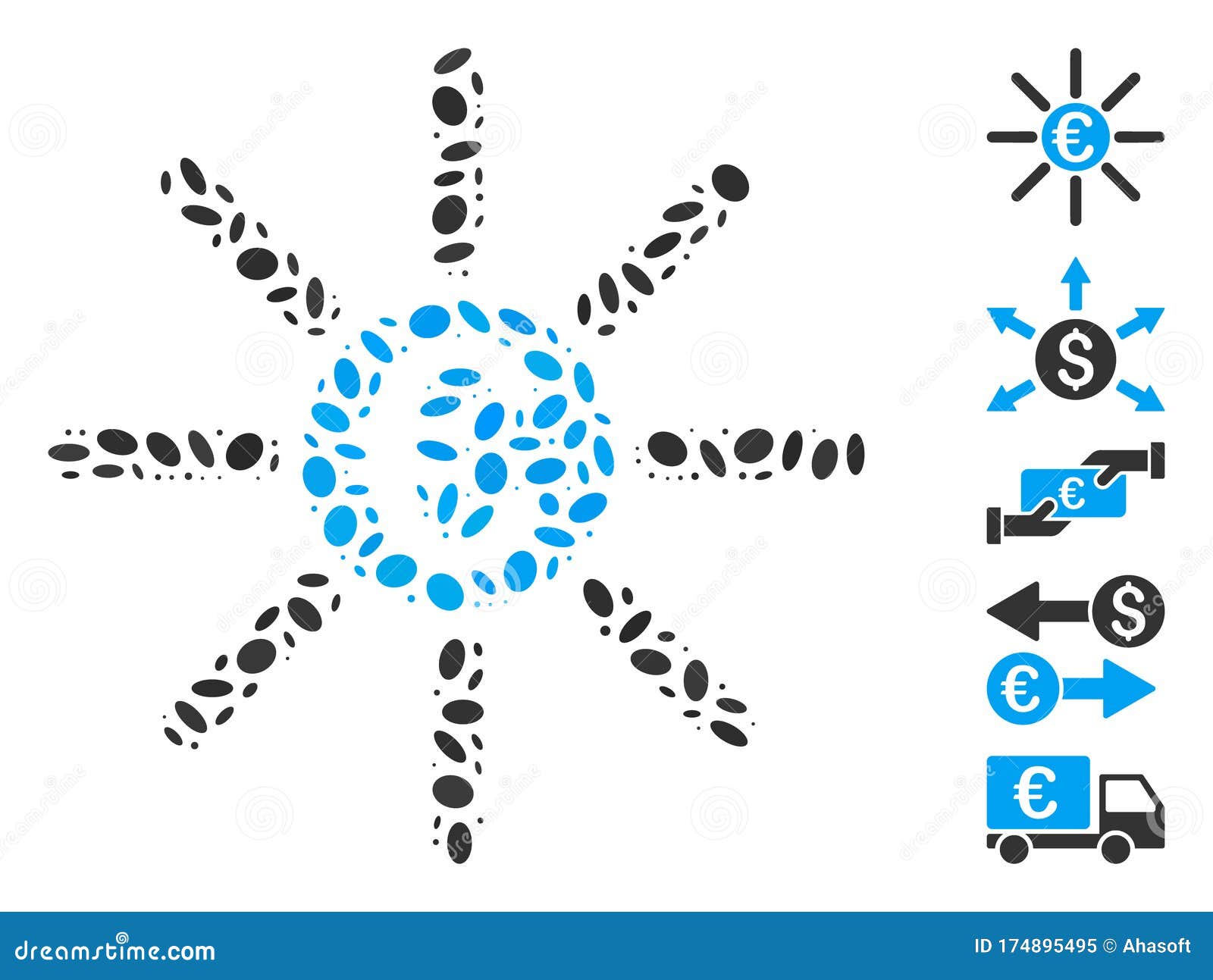Dot Mosaic Euro Distribution Stock Illustration - Illustration of ...