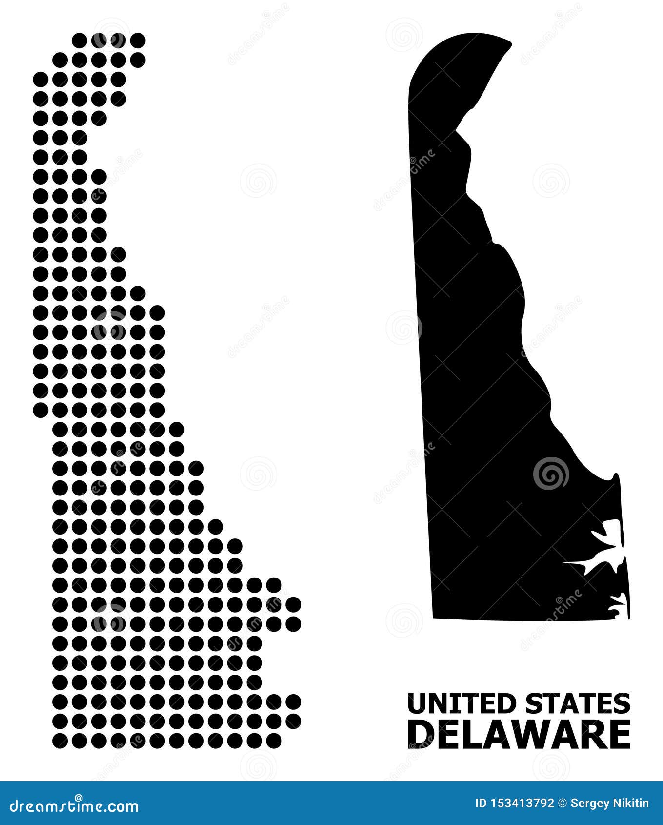 Dot Mosaic Map of Delaware State Stock Illustration - Illustration of ...