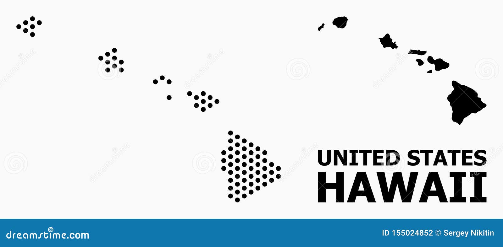 Dot Mosaic Map of Hawaii State Stock Vector - Illustration of hawaiian ...