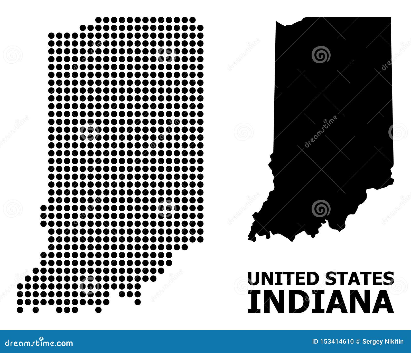 Dot Mosaic Map of Indiana State Stock Illustration - Illustration of ...
