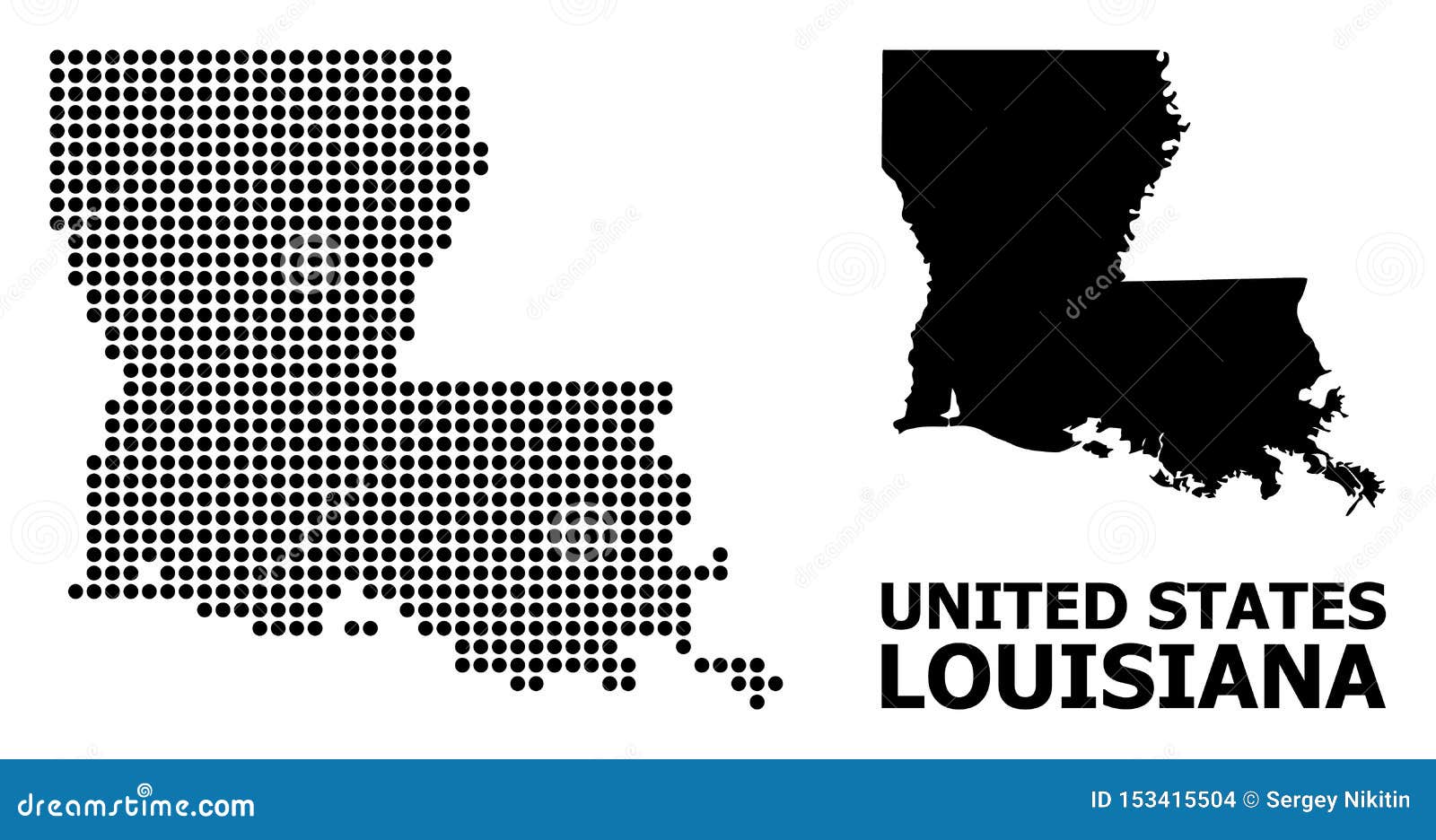 Dot Mosaic Map of Louisiana State Stock Illustration - Illustration of ...