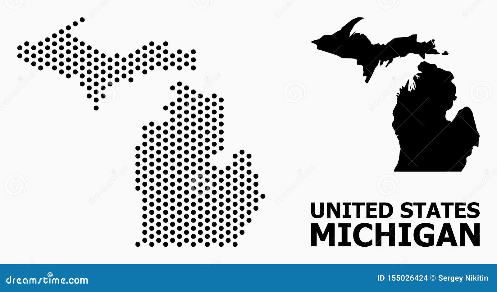 Dot Mosaic Map of Michigan State Stock Vector - Illustration of array ...