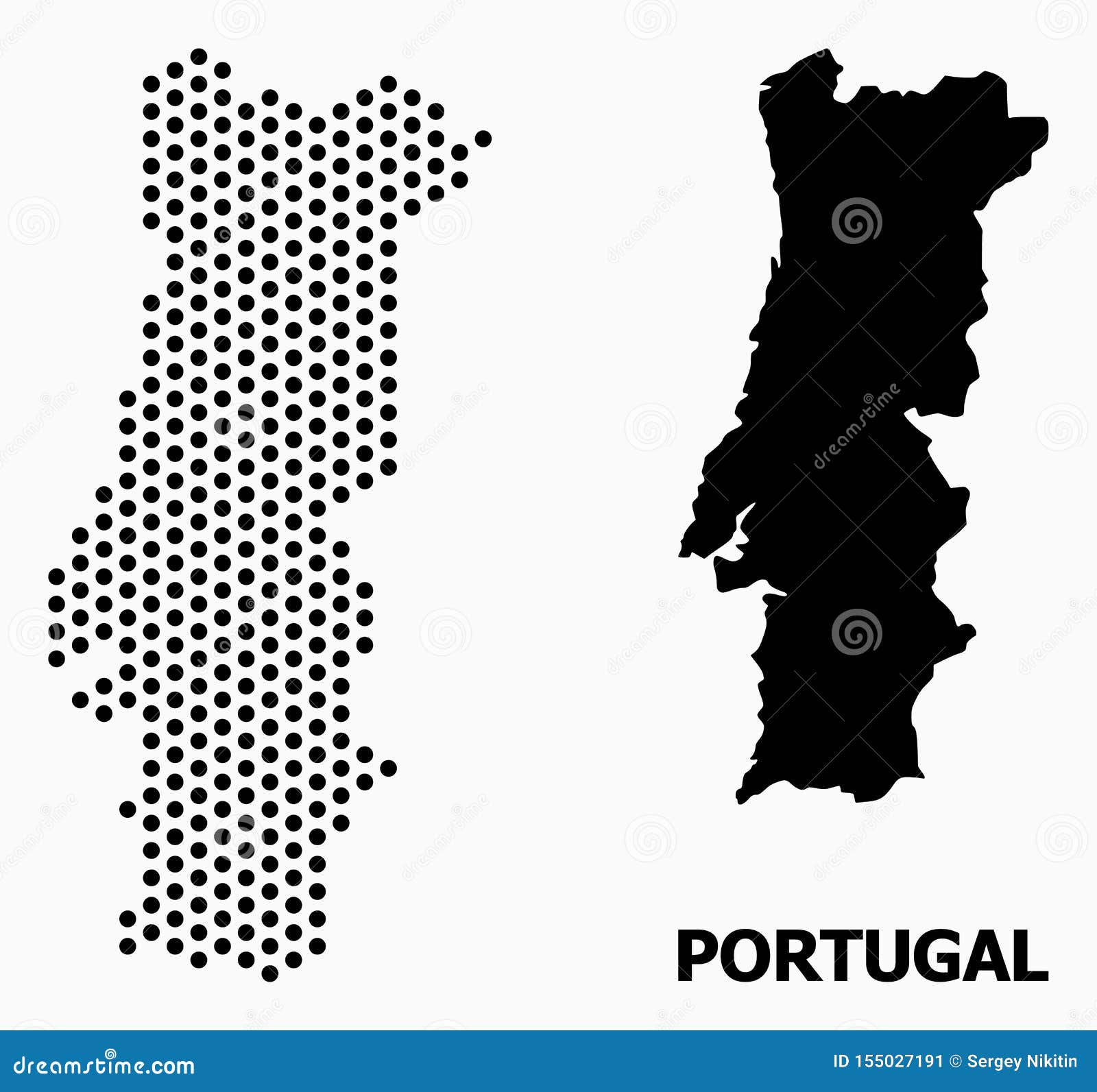 Dot Mosaic Map of Portugal stock vector. Illustration of periodic ...