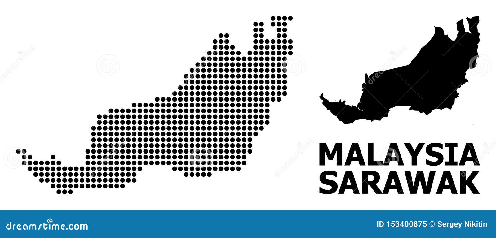 Dot Mosaic Map of Sarawak stock illustration. Illustration of mosaic ...