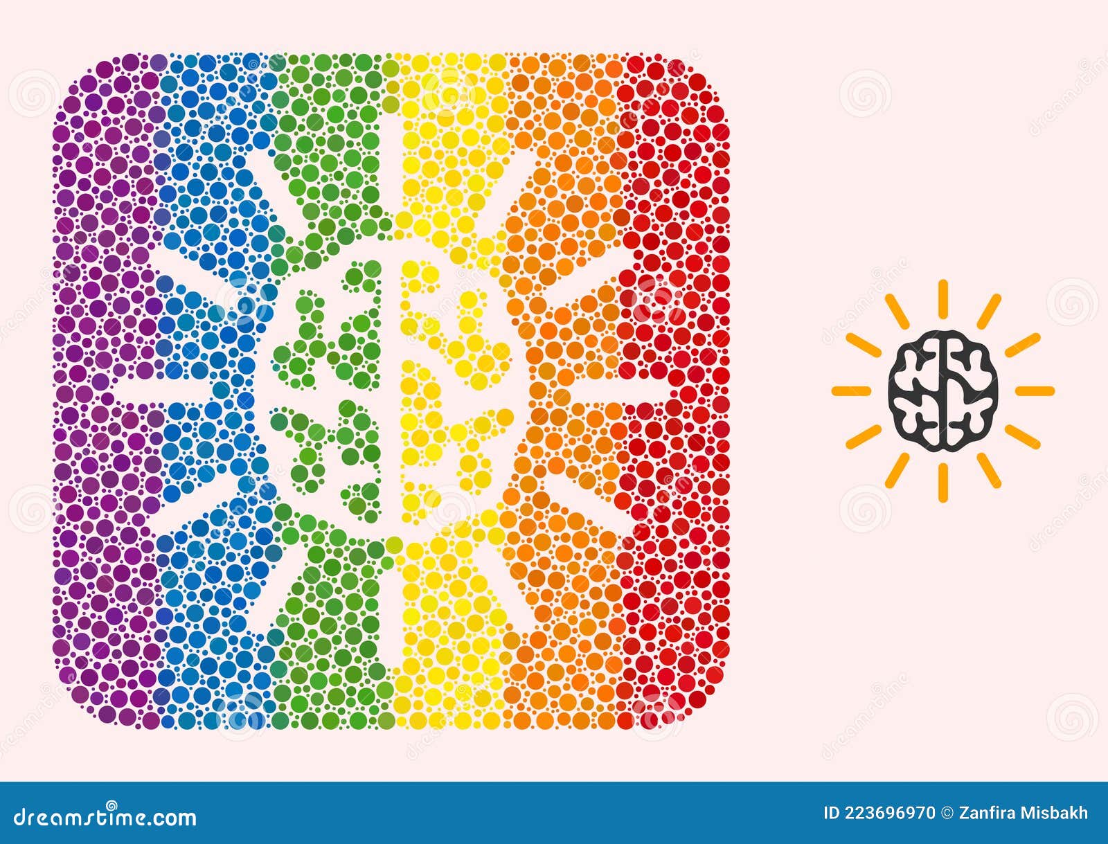 Dotted Mosaic Mind Light Carved Pictogram for LGBT Stock Vector ...