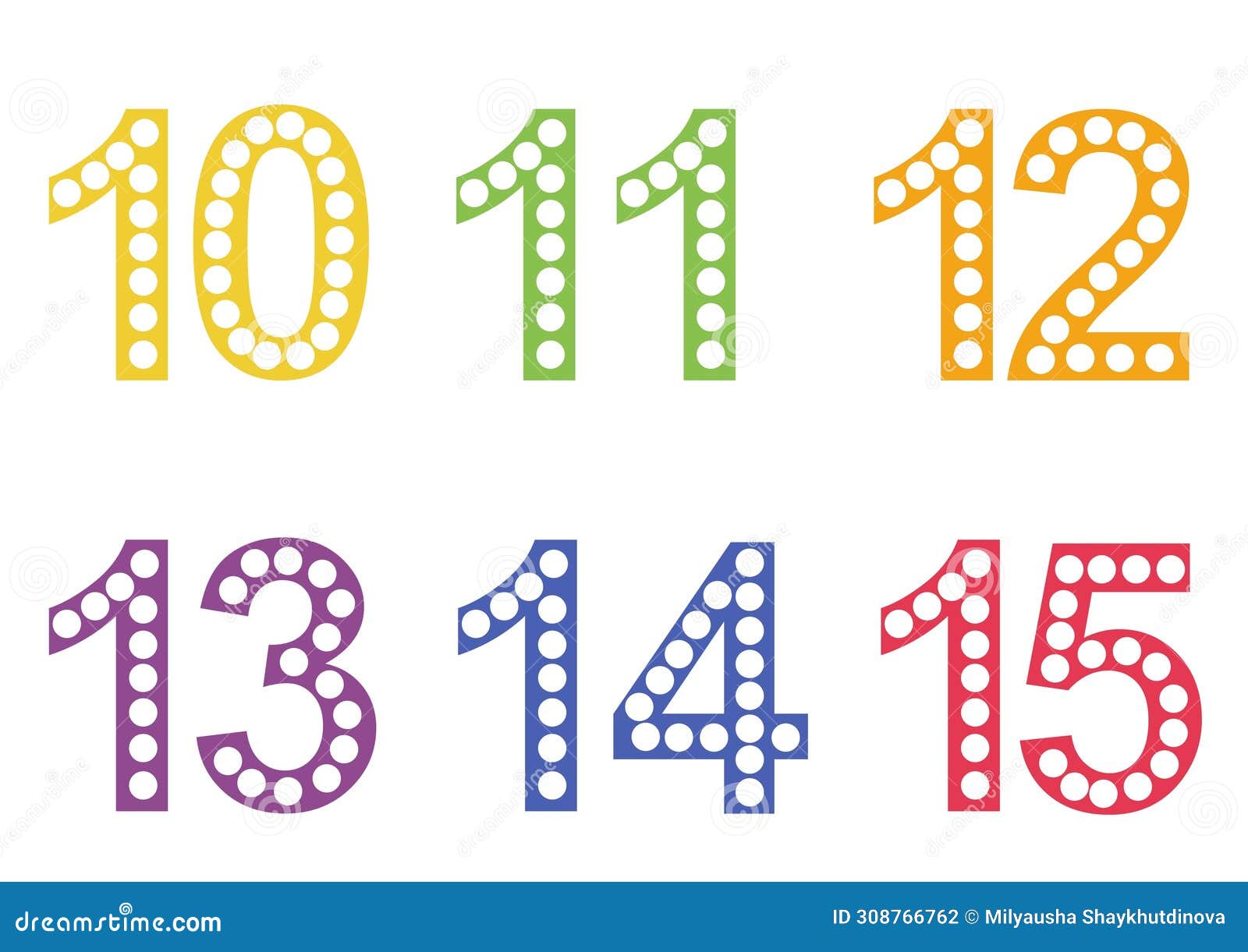 Dot a Dot Numbers 10 To 15. Worksheet for Kids. Stock Vector ...