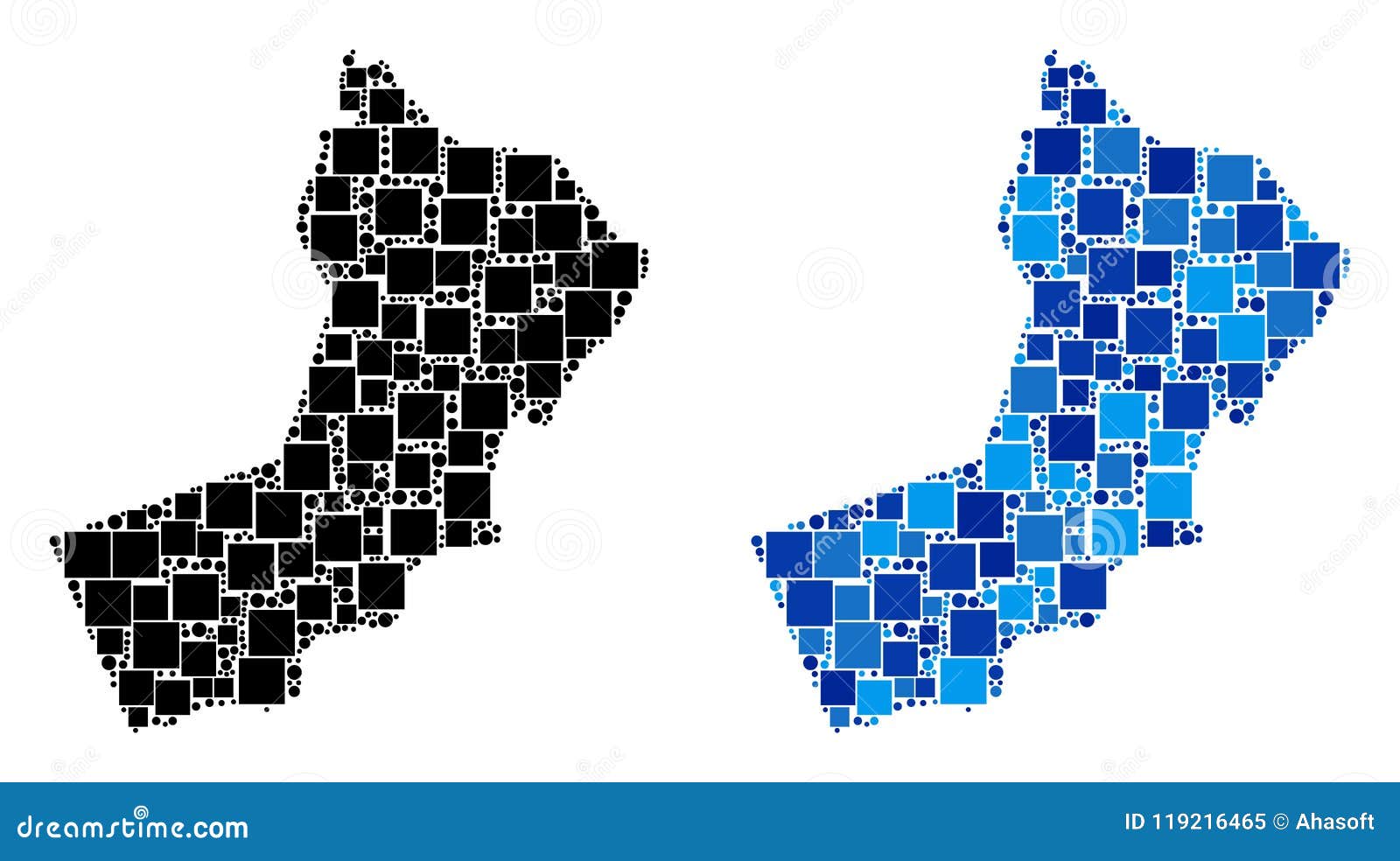 Dot Oman Map Con Variante Azul Ilustración del Vector - Ilustración de ...