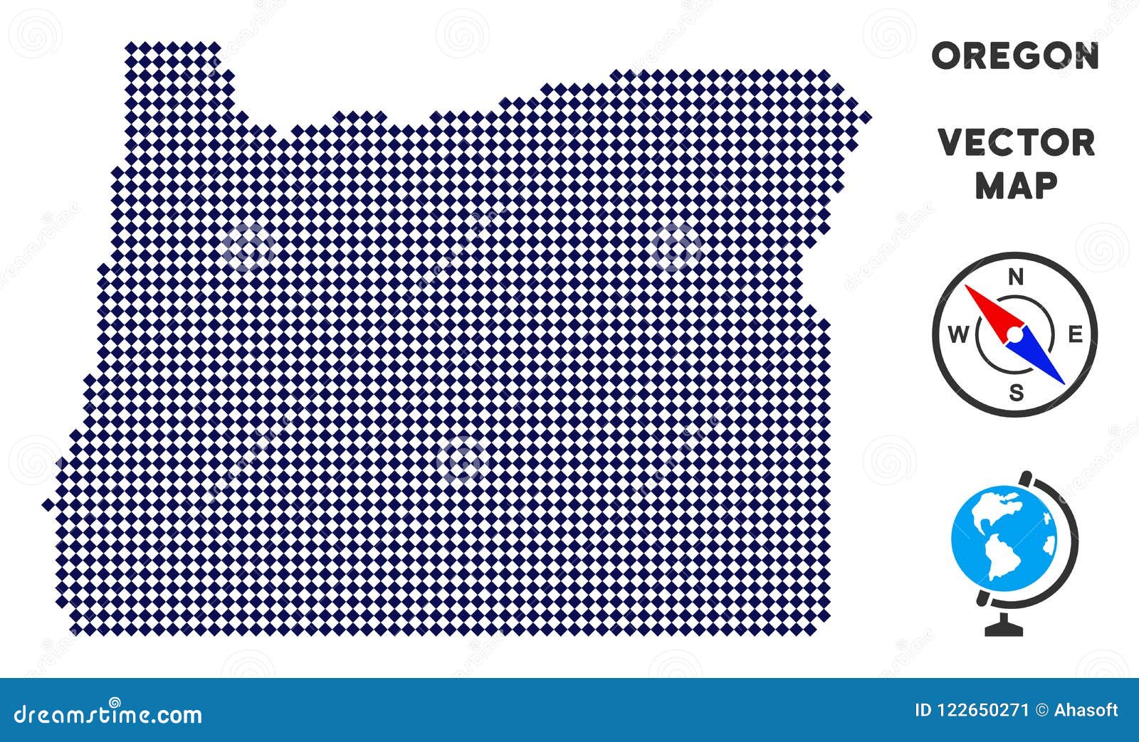 Dot Oregon State Map stock vector. Illustration of rhombic - 122650271
